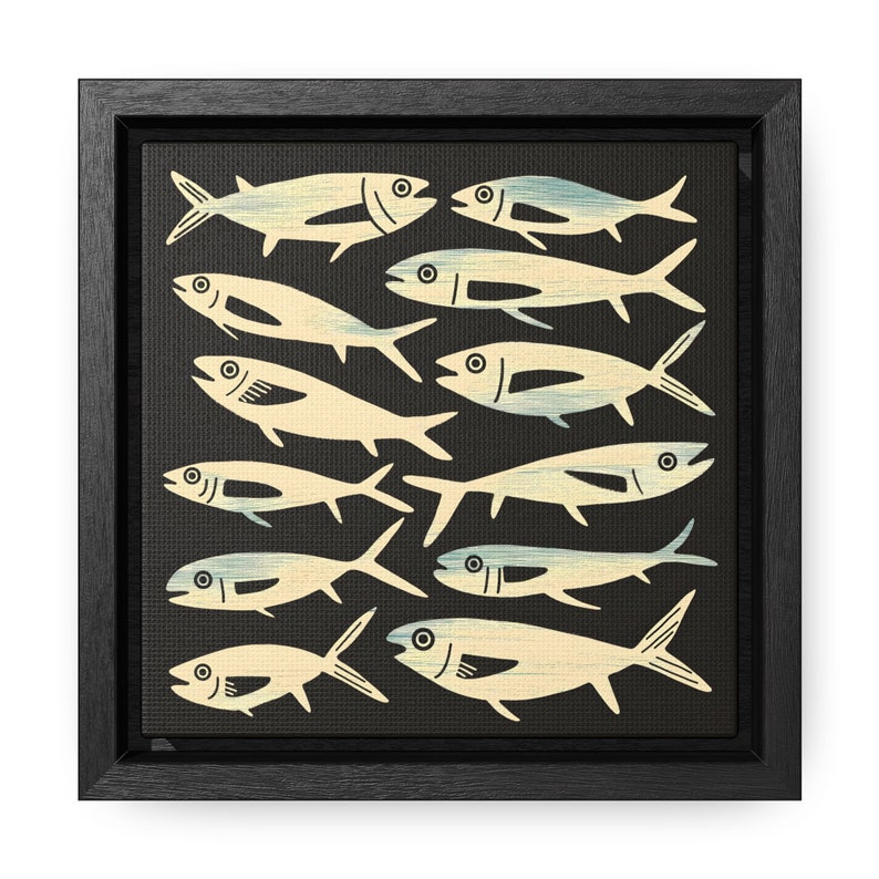 Mid-century Modern Fish Print: Scandinavian Canvas Wall Art - Etsy