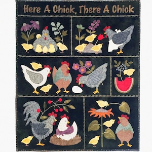 Chicken Pattern - 6 Pattern Set of "here a Chick" Applique Patterns in ...