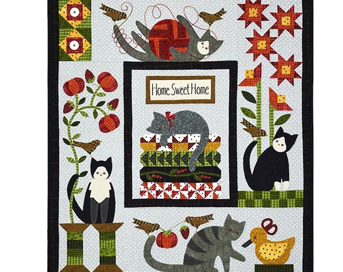 Cat Pattern - 5 Pattern Set of "purrfectly Pieced" Applique Patterns ...