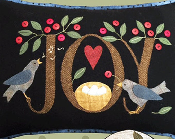 Joy Birds With Bird Nest Applique Pattern Wool Applique Patterns Spring ...