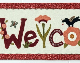 Wool Applique Patterns Welcome Wool Applique Design for - Etsy