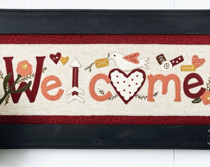 Wool Applique Patterns February Welcome Wool Applique Design for ...