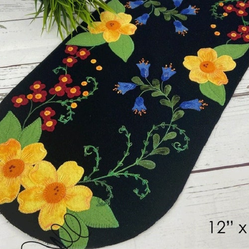 Flowers Table Mat Wool Applique Pattern Applique Patterns - Etsy