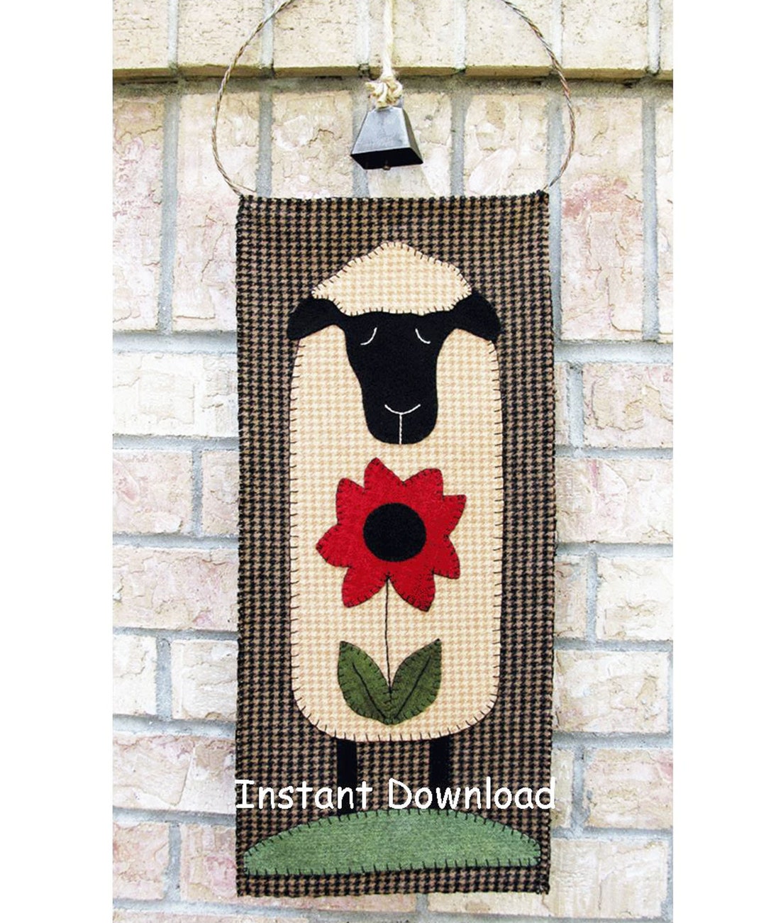 Sheep Wool Applique Wall Hanging or Table Runner Instant Download ...