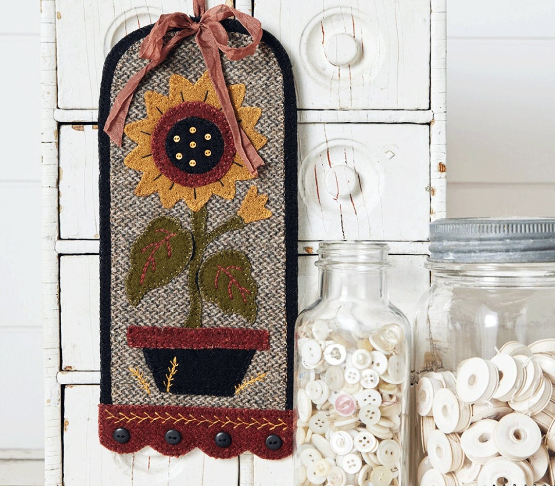 Sunflower Wool Applique Pattern: BMB 3077 - Etsy