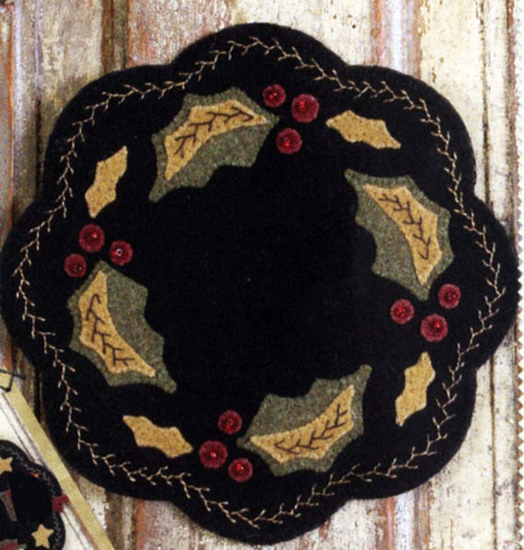 Christmas Wool Table Mat Pattern Wool Applique Patterns Winter Decor ...