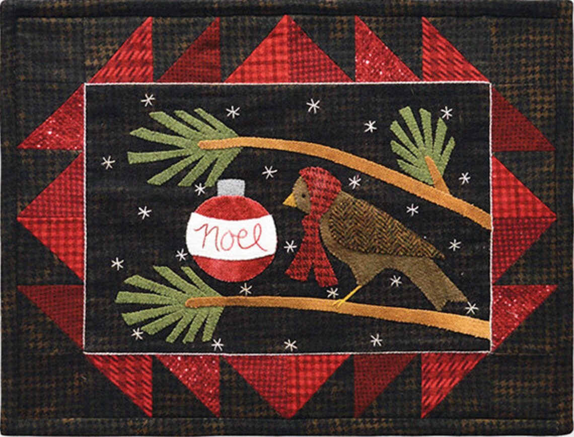 Winter Bird Wool Table Mat Wool Applique Patterns Winter - Etsy
