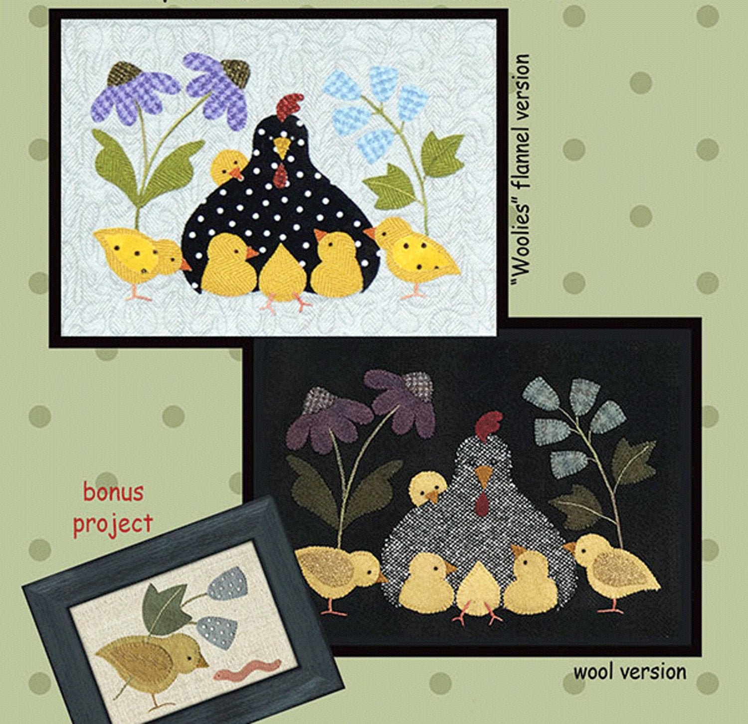 Chicken Pattern - Wool Applique Patterns - Room for One More ATN 1611 ...