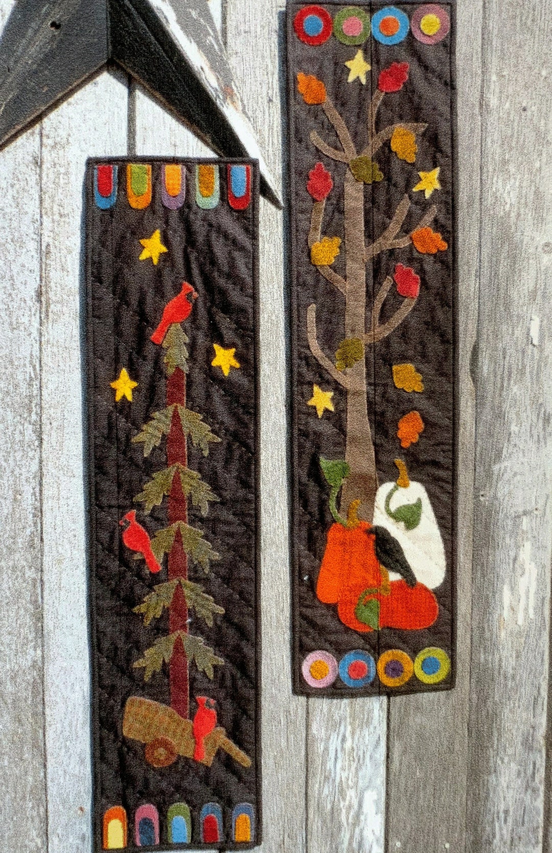 Fall & Winter Banner Applique Patterns - Wool Applique Patterns - Wall ...