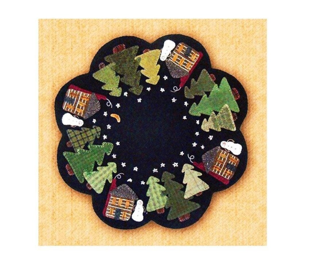 Winter Cabin Wool Applique Table Mat Pattern (PRI 499) - Etsy