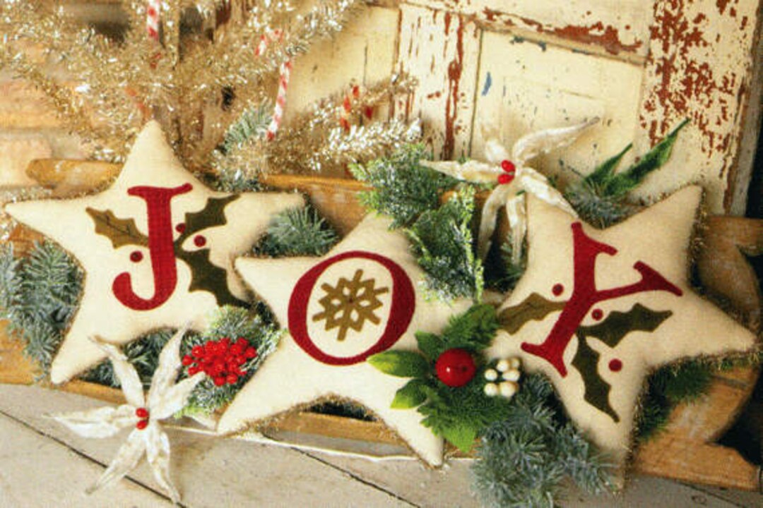 Joy Pillows Pattern Winter Season Pattern With Wool Applique - Etsy