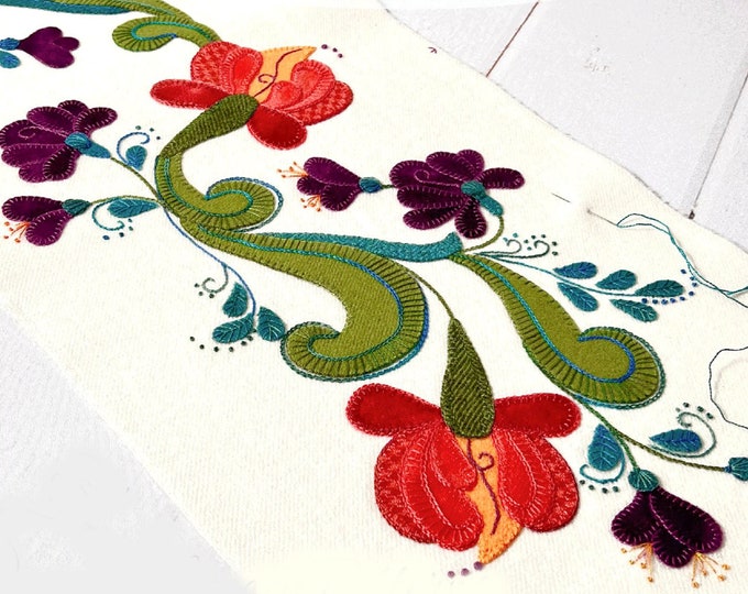 Flowers Wool Applique Table Runner Pattern GLP 450 - Heirloom - Wool ...