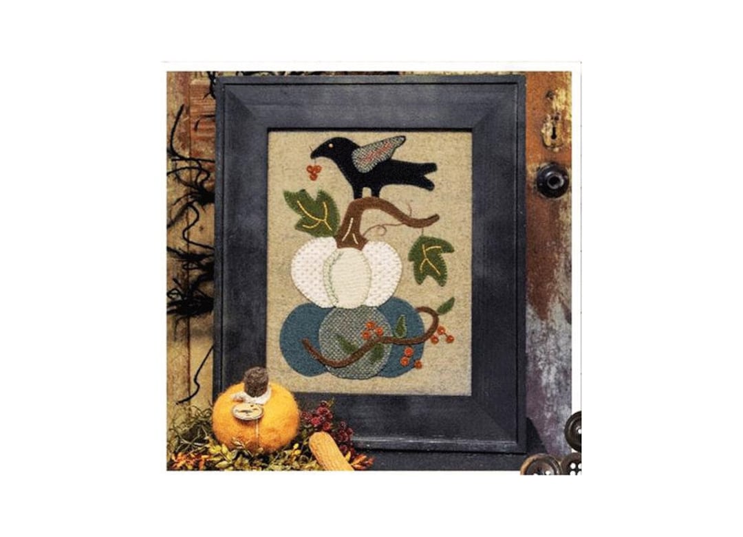 White Pumpkins and Crow Wool Applique Pattern (BMB 1695) - Etsy