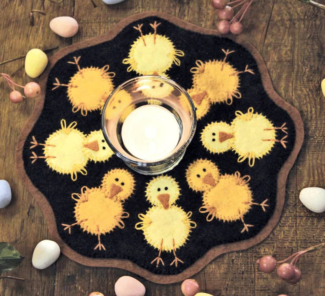 Chicks Wool Applique Candle Mat Pattern & Felt Kit (BR 136) - Etsy