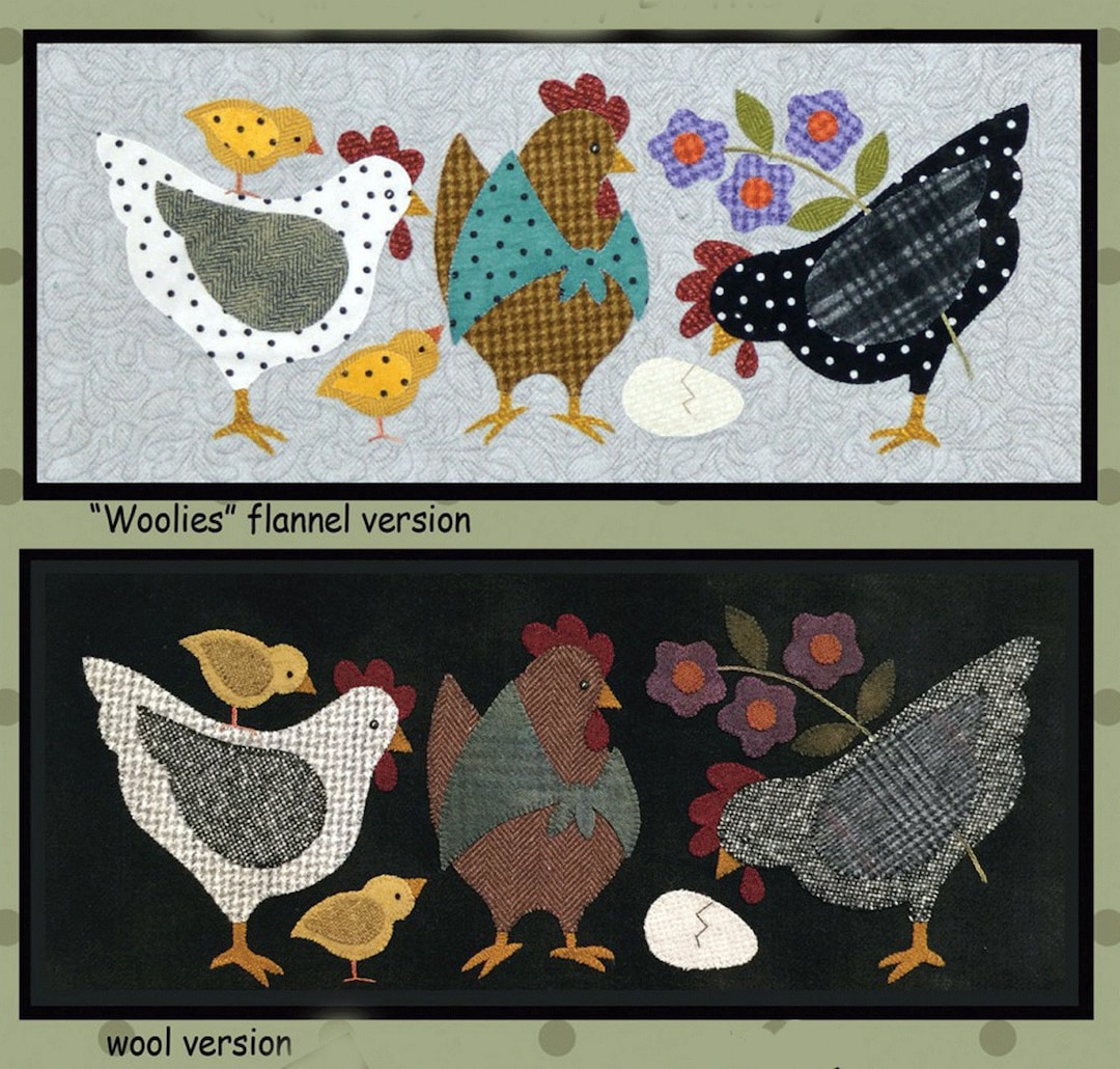 Chicken Pattern - Wool Applique Patterns - Hens and Chicks ATN 1613 - Etsy