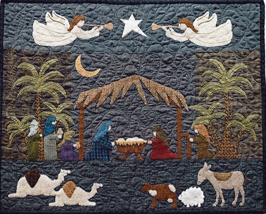 Wool Applique Christmas Pattern - Our Saviors Birth - Nativity - Birth ...