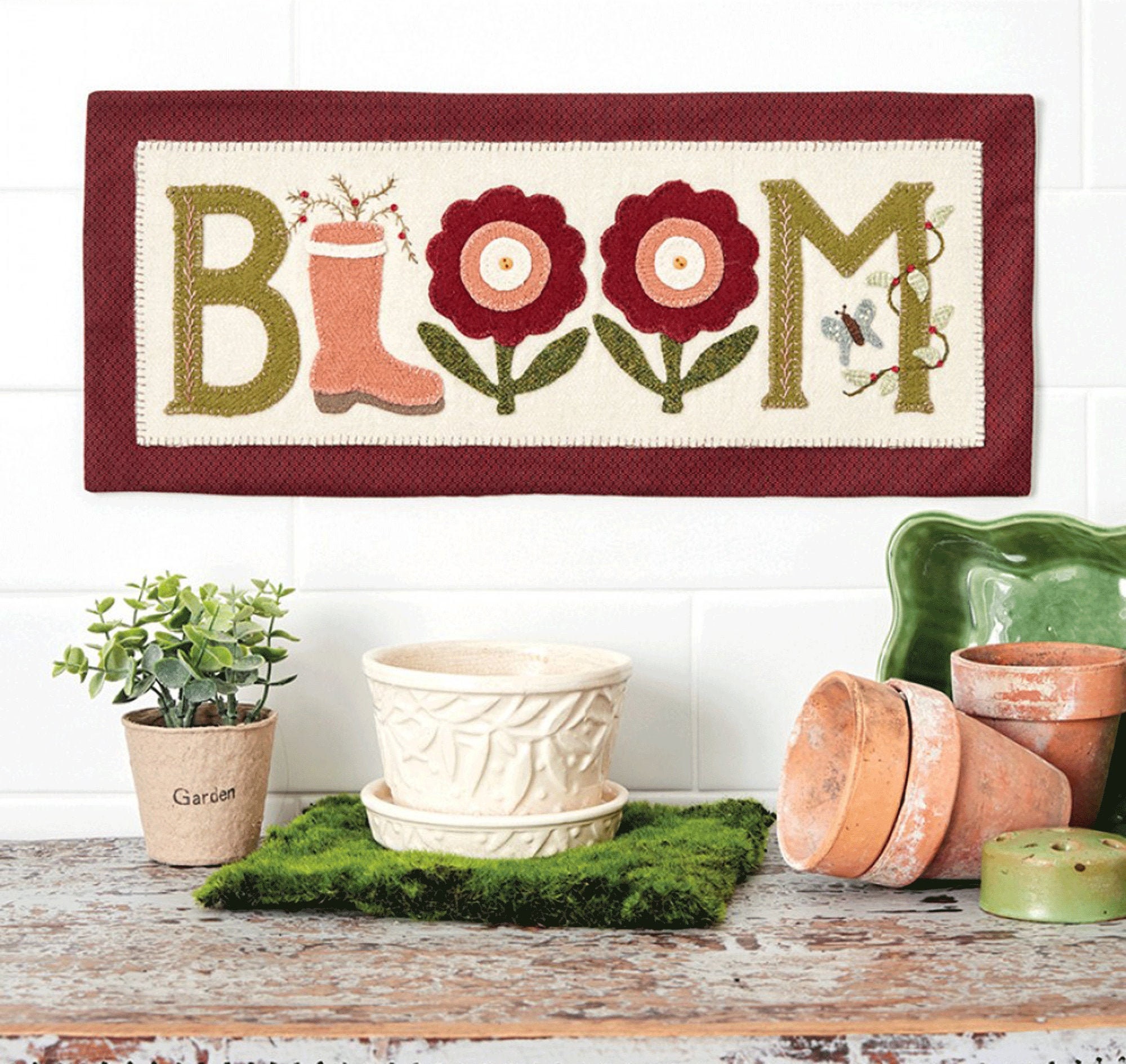 Wool Applique Patterns Bloom Wool Applique Design for Spring | Etsy