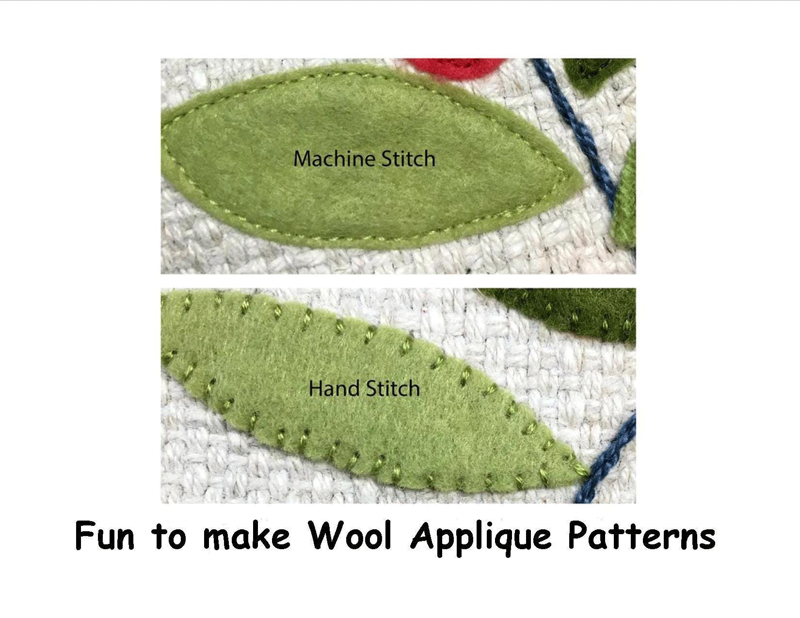 Geranium Beauty Wool Applique Pattern for Spring or Summer Decoration ...