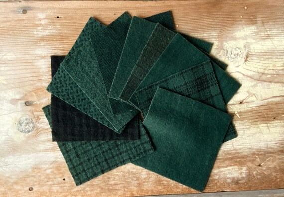 Hand Dyed Wool Fabric in Sea Water Green Emerald 5 X - Etsy