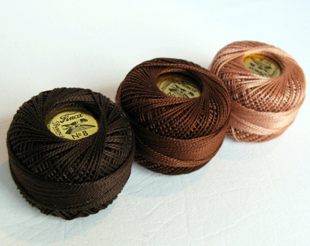 Perle Cotton Thread Set Size 8 Finca Dk Brown Med Brown Lt Brown How Do ...