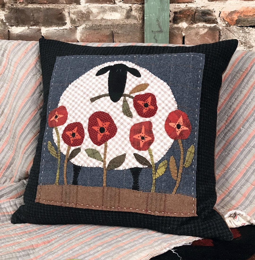 Sheep & Poppies Wool Applique Pattern - TTB 218 - Etsy