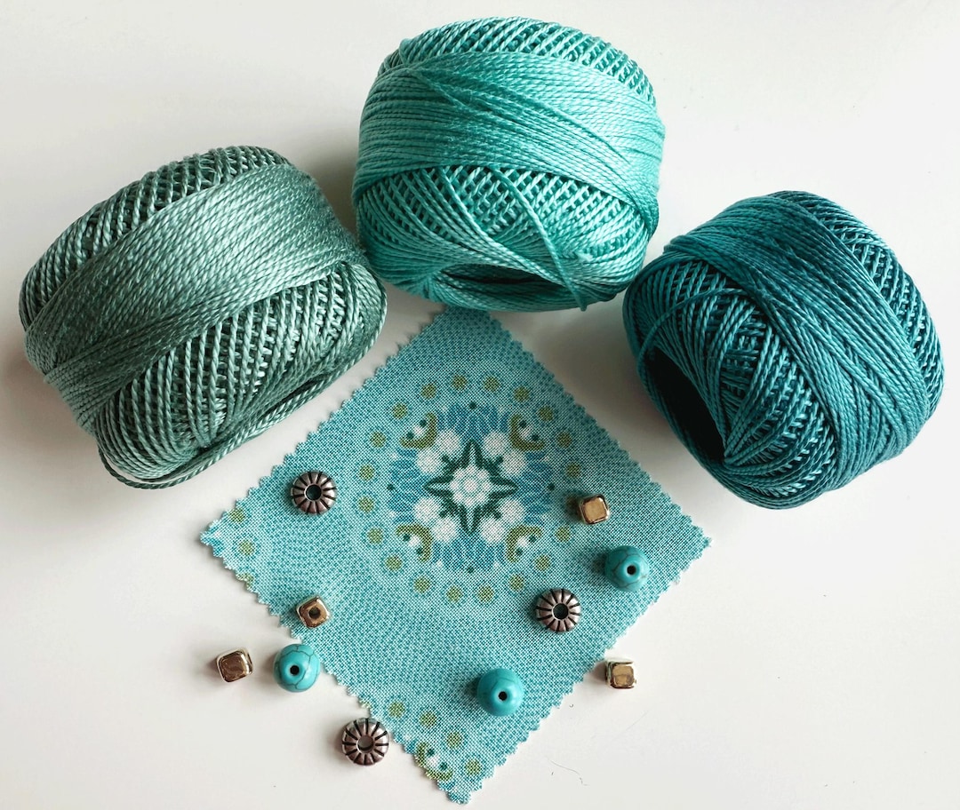 Perle Cotton Thread Set: Finca Pearl Size 8, Ocean Waves 24 - Etsy