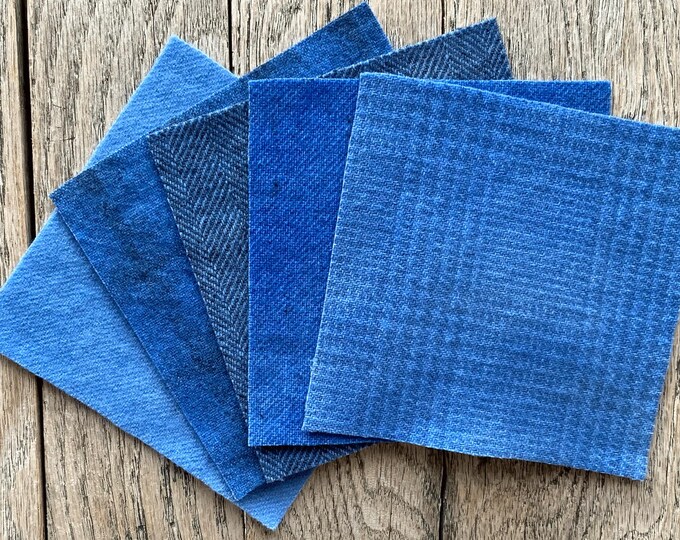 Hand Dyed Wool Fabric in Caramel Chocolate 5 X 5 Felted Wool Charm Pack ...