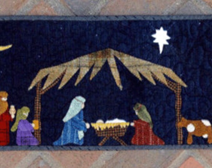Wool Applique Christmas Pattern Follow Me to Bethlehem Nativity Birth ...
