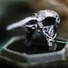 Raven Crow Skull Ring Handmade Skull Ring Overgrown With - Etsy