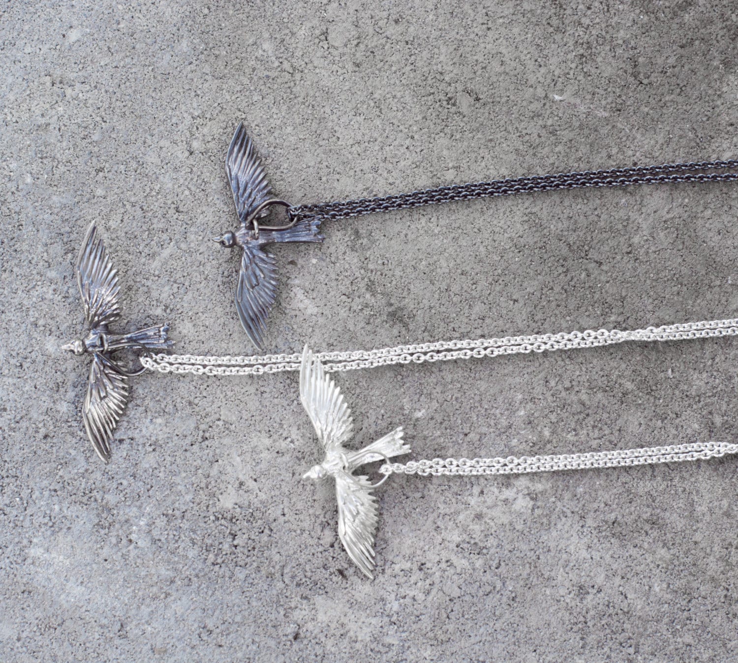 Bird Pendant Flying Silver Bird Handmade Sterling Silver - Etsy