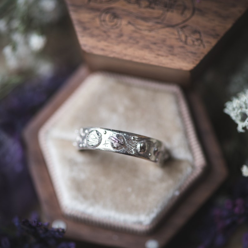 Custom Solarsystem Ring in Yellow Rose or White Gold 14k - Etsy