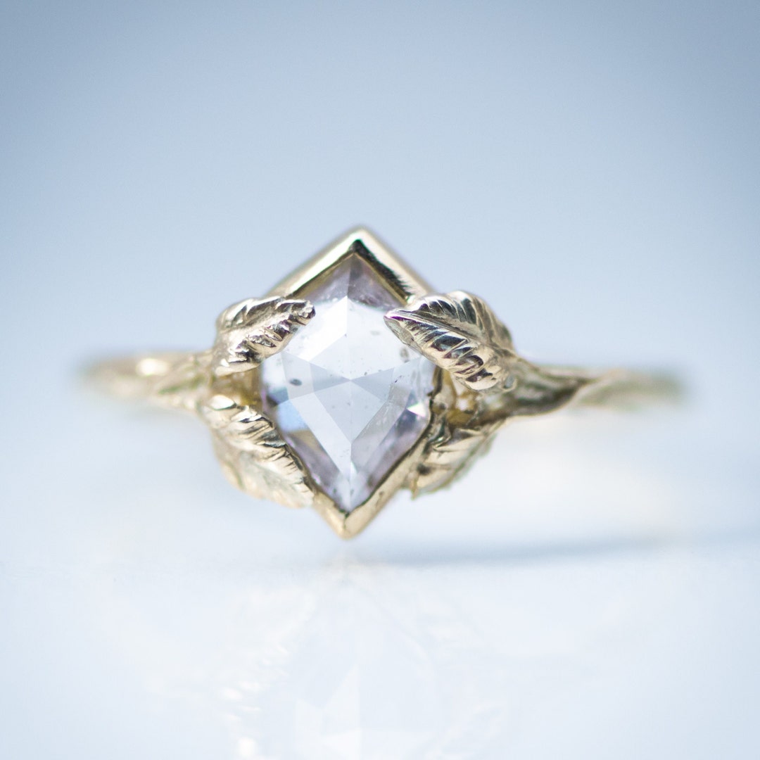 Twig and Leaves Shield Cut Diamond Kite Diamond Leaf Bark Texture ...