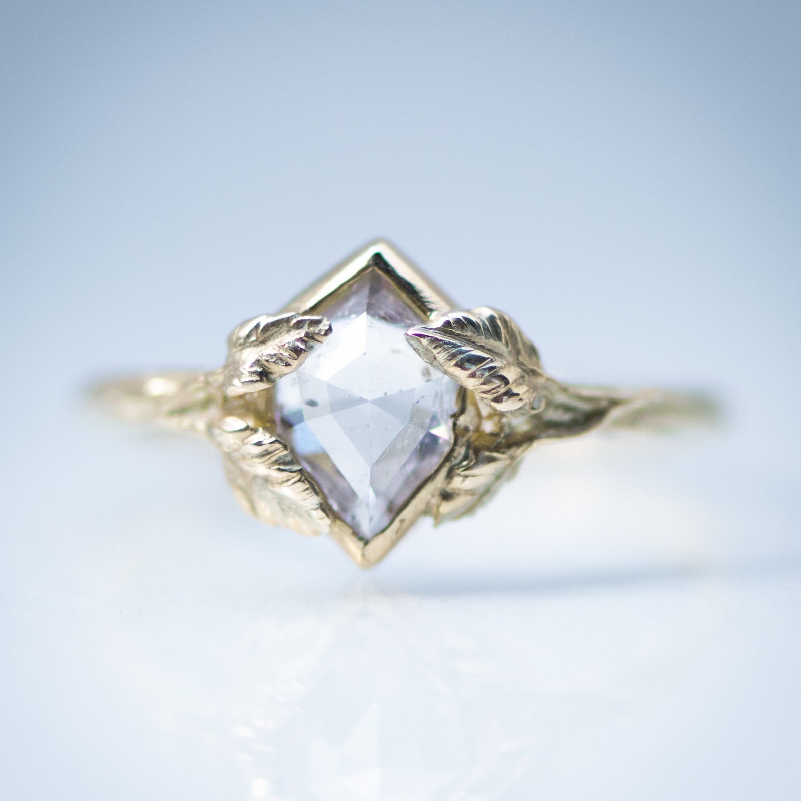 Twig and Leaves Shield Cut Diamond Kite Diamond Leaf - Etsy