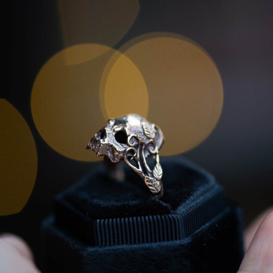 Skull Ring Handmade Skull Ring With Swirly Ring Shank and - Etsy