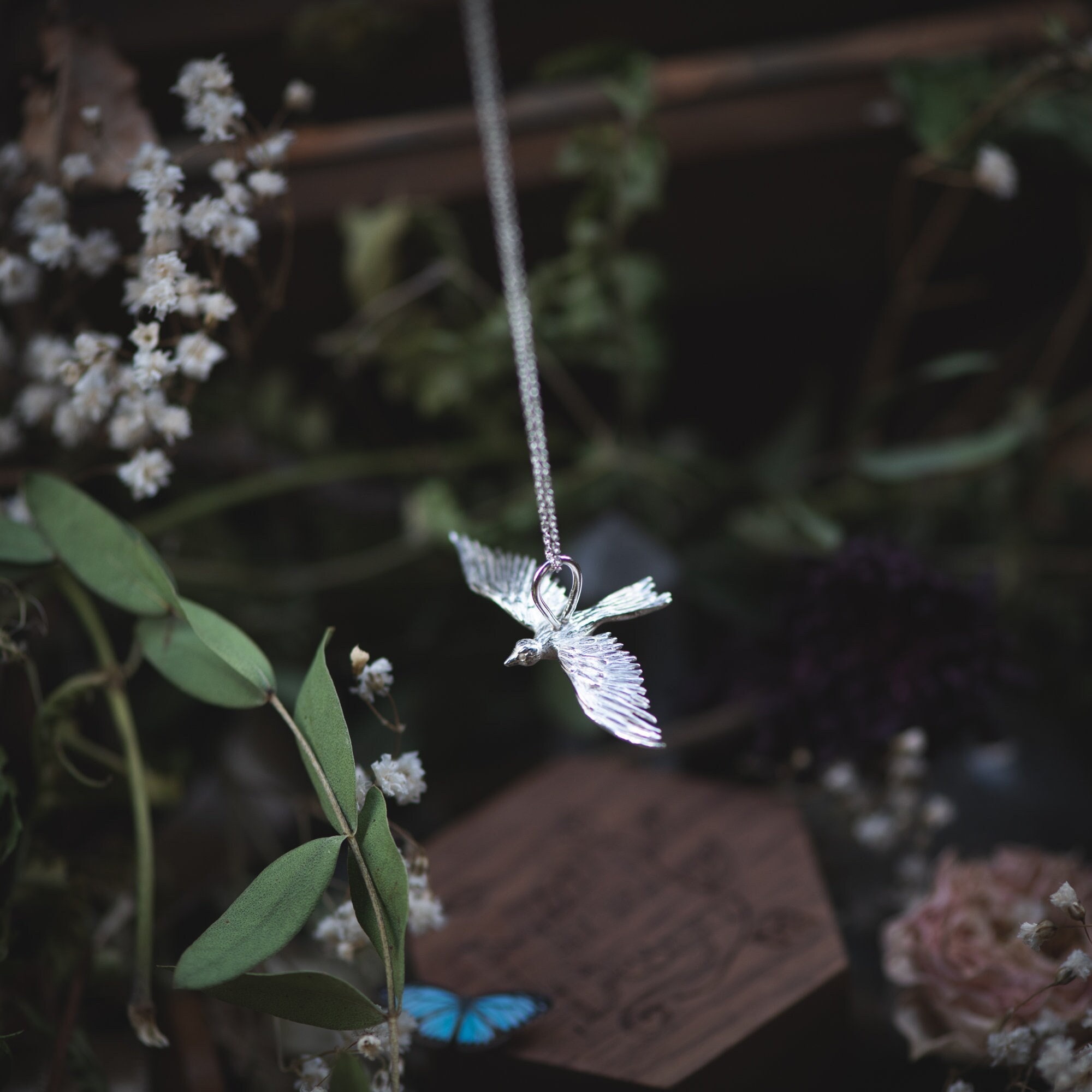 Bird Pendant Flying Silver Bird Handmade Sterling Silver | Etsy