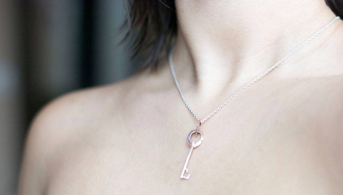 Dwarf Key with scratches and copper rust Pendant | Etsy