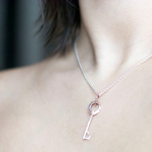 Dwarf Key With Scratches and Copper "rust" Pendant - 925 Sterling ...