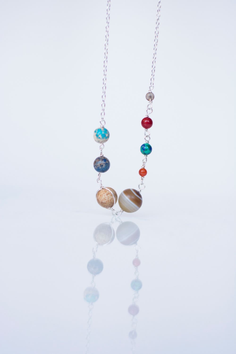 Solar System Necklace Stone Bead Planets Universe Galaxy - Etsy