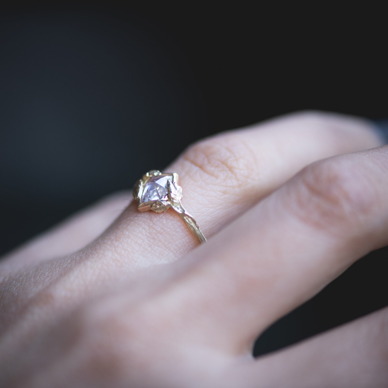 Twig and Leaves Shield Cut Diamond Kite Diamond Leaf - Etsy
