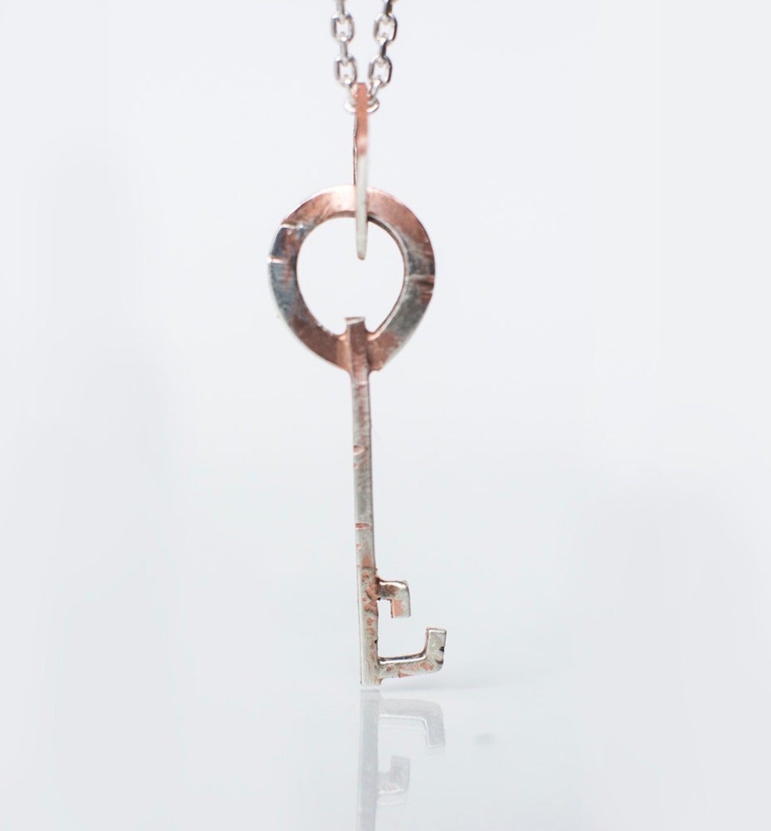 Dwarf Key With Scratches and Copper "rust" Pendant - 925 Sterling ...