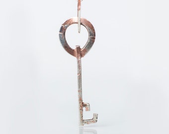 Dwarf Key With Scratches and Copper rust Pendant - Etsy