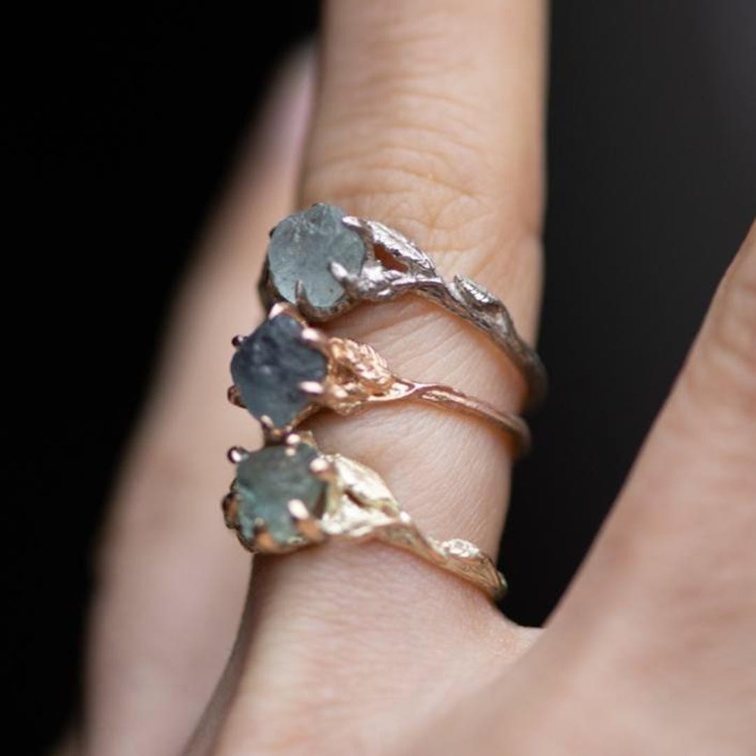 Custom Fae or Bramble Engagement Ring in Yellow, Rose or White Gold 14K ...