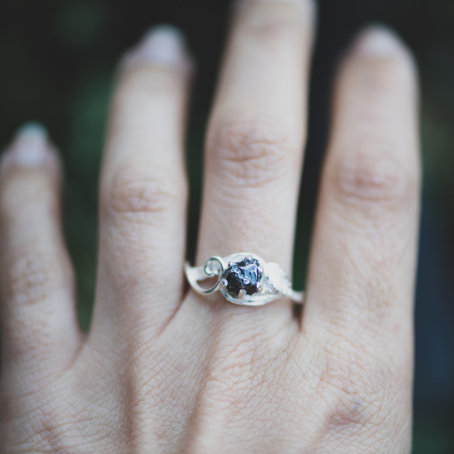 Meteorite Ring With Sterling Silver and Campo Del Cielo - Etsy