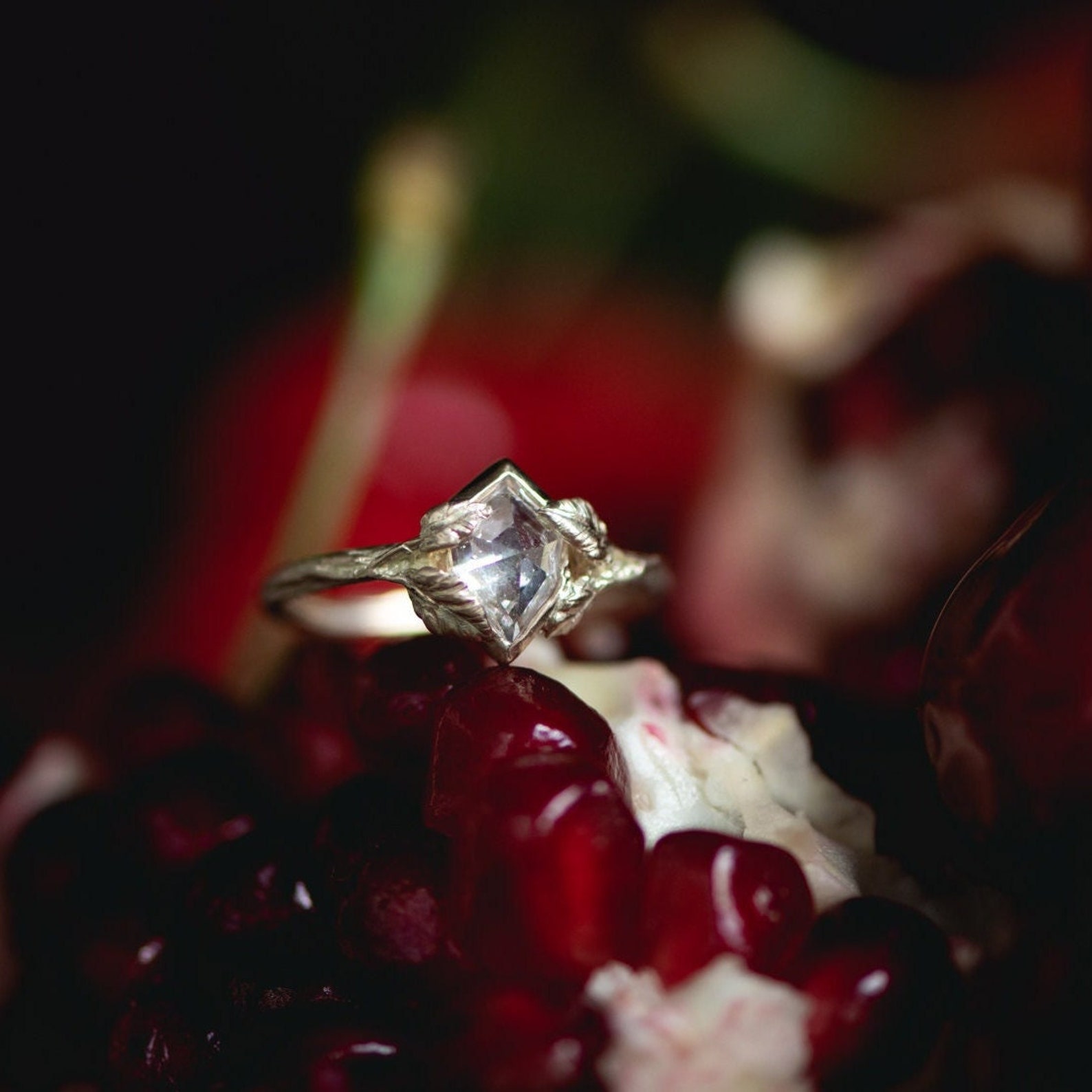 Twig and Leaves Shield Cut Diamond Kite Diamond Leaf - Etsy