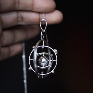 Solar System Necklace Pendant - Kinetic Spinning Solar System 925 ...