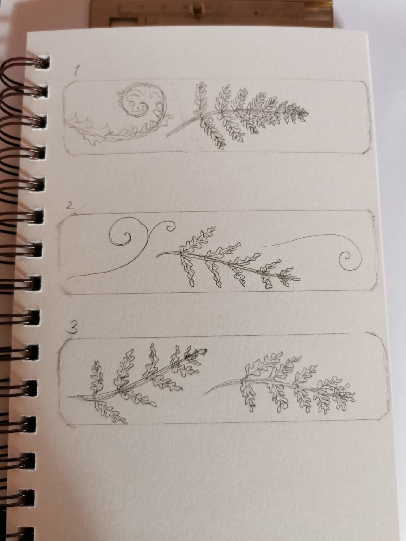 Engraved Fern and Scrollwork Wedding Band - Elvish Ring With Leaves and ...