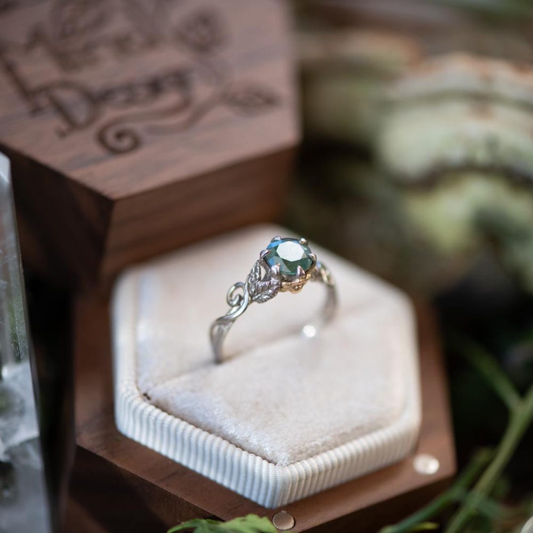 The Fae Ring in 14k Palladium White Gold With Yellow Gold Sun and Moon ...