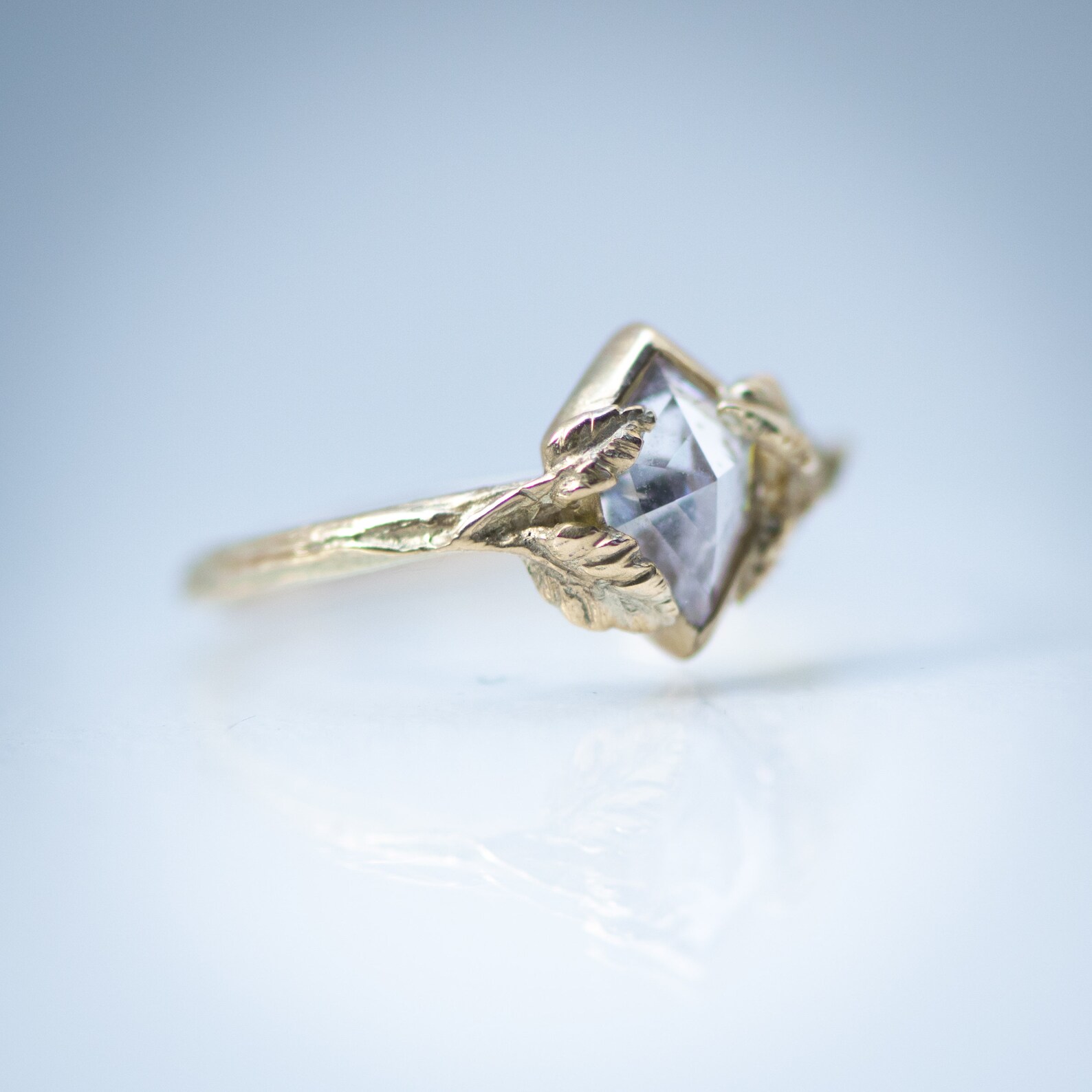 Twig and Leaves Shield Cut Diamond Kite Diamond Leaf - Etsy