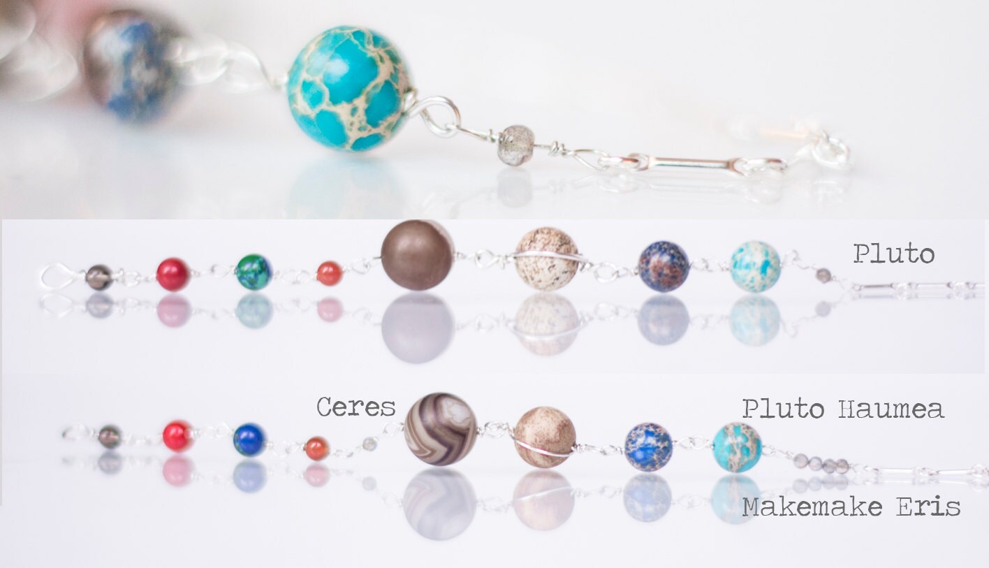 Solar System Necklace Stone Bead Planets Universe Galaxy - Etsy