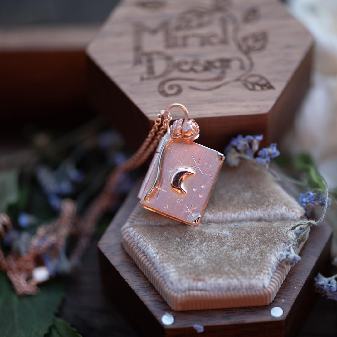 Fairy Library Personalized 14k Gold Book Locket With Added Personal ...